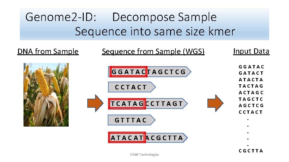 Genome 2 ID unbiased genomics analysis for product