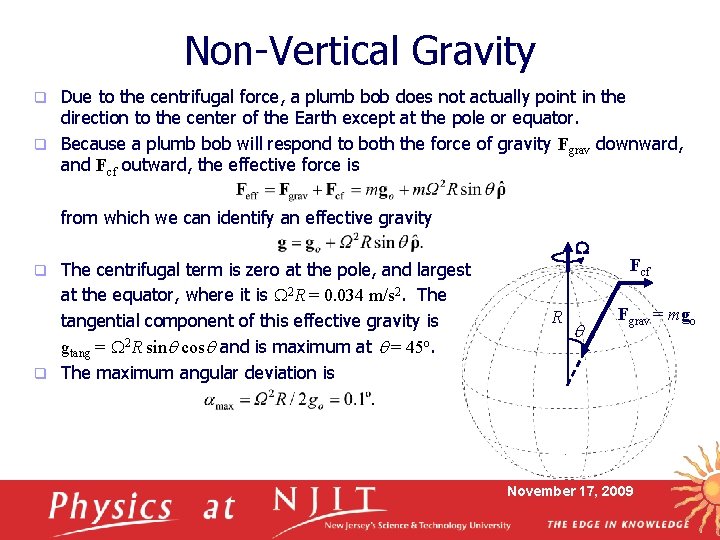 Physics 430 Lecture 21 Rotating NonInertial Frames Dale