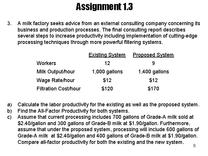 Assignment 1 Problem 1 A company that makes