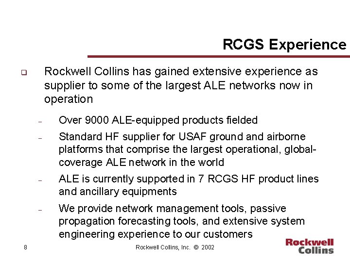 A Qualitative Selection Process for Advanced ALE Waveforms