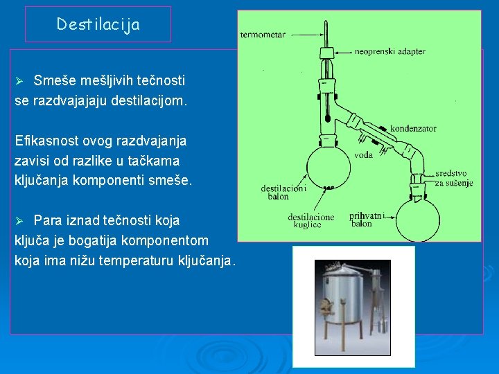Uvod u laboratorijski rad TEHNIKE RAZDVAJANJA I PREIAVANJA