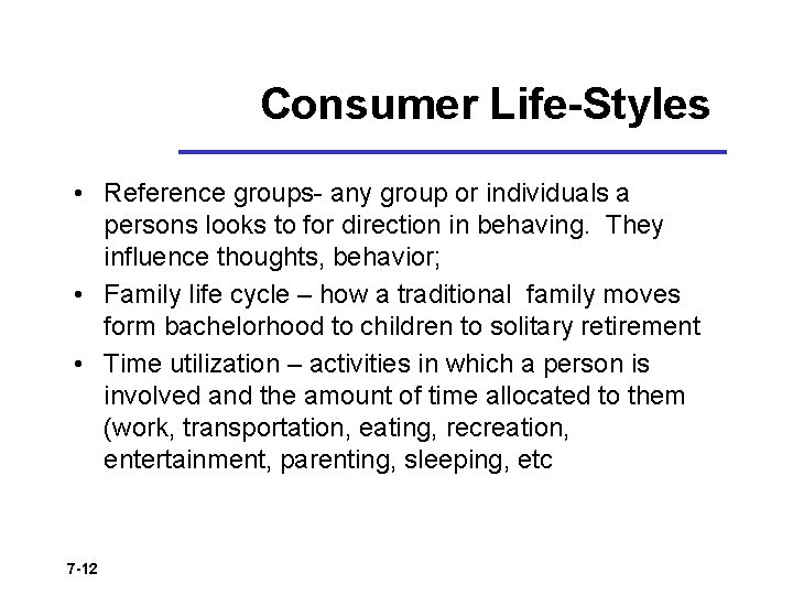 Chapter 7 Identifying and Understanding Consumers Dr Pointer
