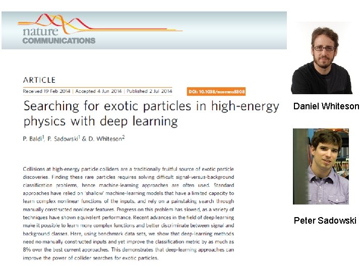 Deep Learning for Big Data P Baldi University