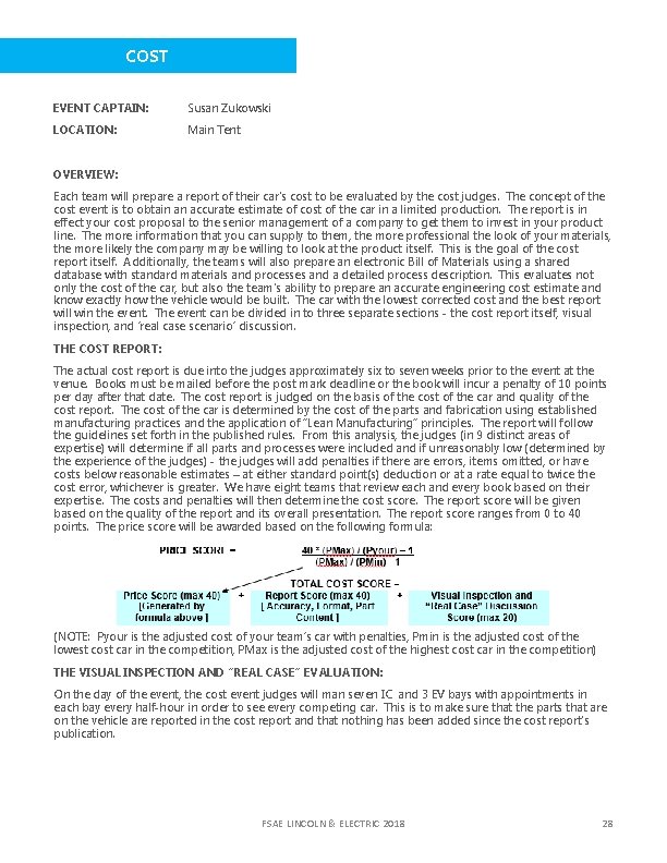 STUDENT HANDBOOK FORMULA SAE LINCOLN FORMULA SAE ELECTRIC