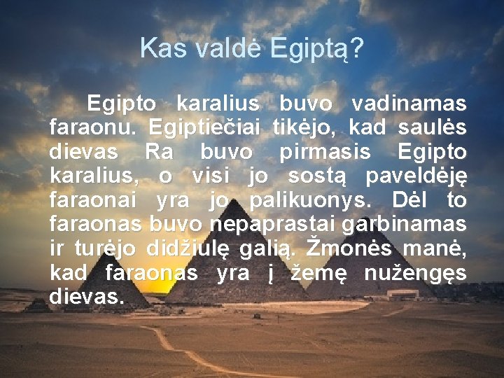 Viskas apie Senovs Egipt Darb pareng Klaipdos pagr