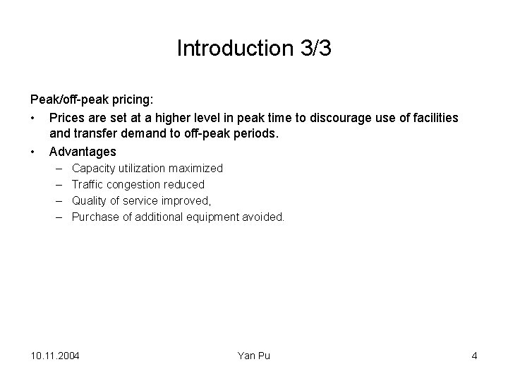 Theory of Price Regulation Agenda 1 Introduction 1