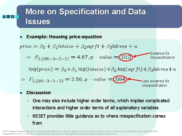 Chapter 9 More on Specification and Data Issues