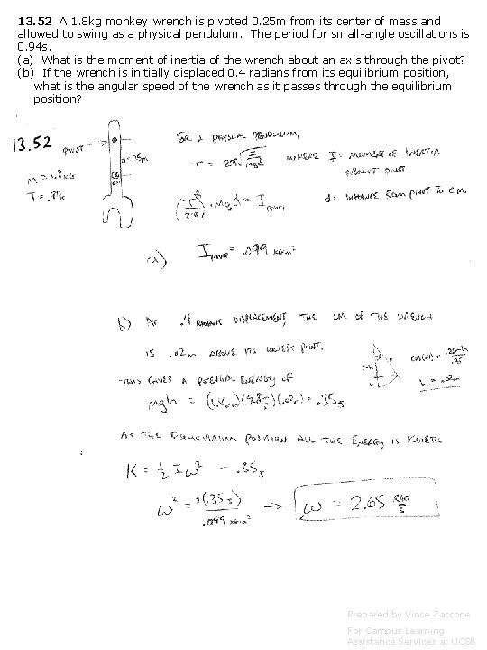 Physics 2 Chapter 13 problems Prepared by Vince