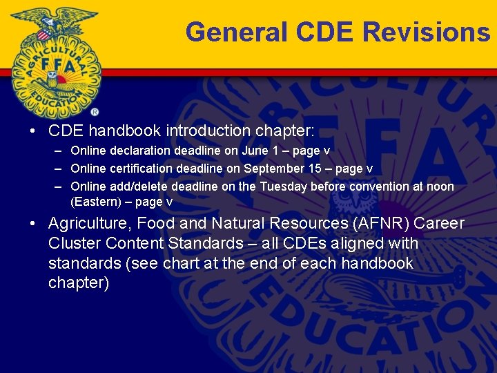 Career Development Events Revision Highlights 2012 2016 General