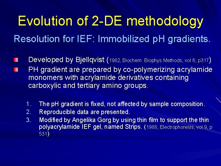 Two dimensional electrophoresis Sample preparation Session I Two