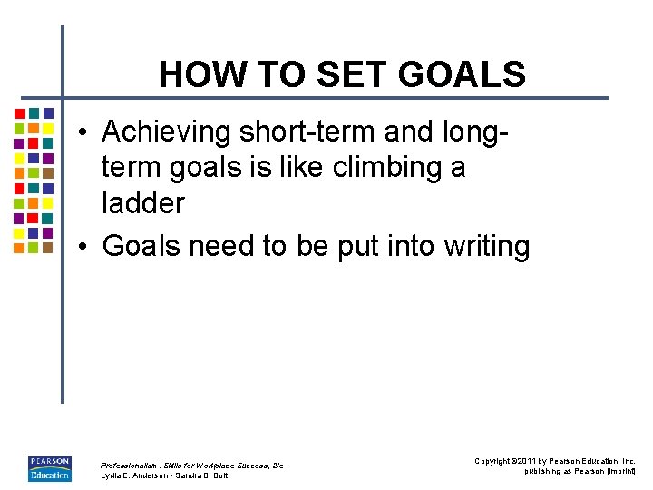 Chapter 2 GOAL SETTING and LIFE MANAGEMENT Professionalism