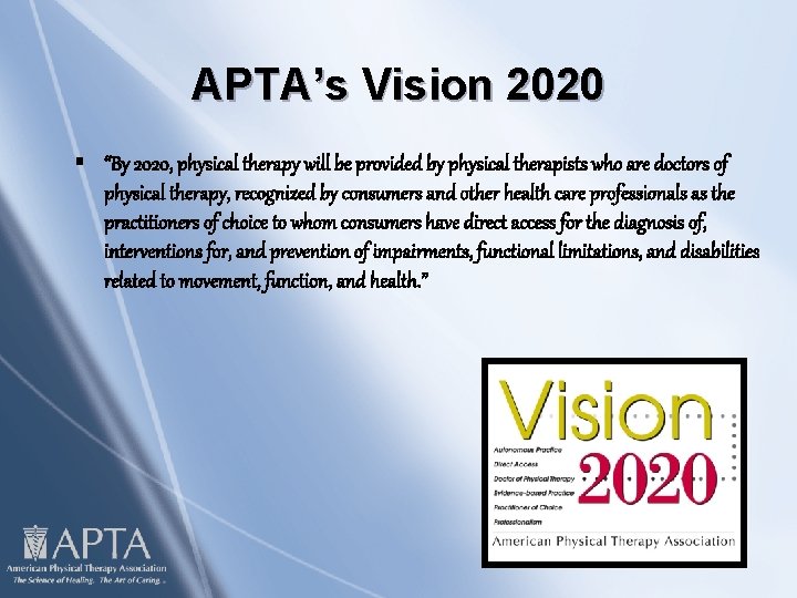 Own Your Future Choose APTA Choose to make