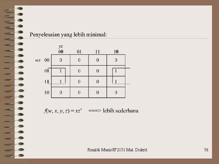 Aljabar Boolean Bahan Kuliah IF 2151 Matematika Diskrit