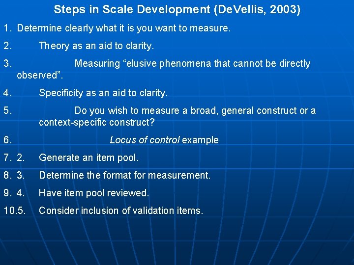 Steps in Scale Development De Vellis 2003 Steps
