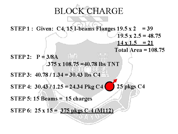 STEEL CUTTING CHARGES ACTION Calculate and place steel