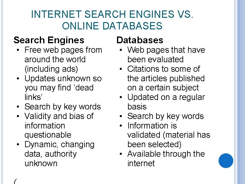 USING DATABASES AND TECHNOLOGY IN CURRICULUM INTEGRATION Presented