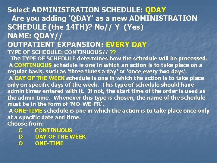STANDARD SCHEDULES ENTERING SCHEDULES PDM STANDARD SCHEDULE EDIT