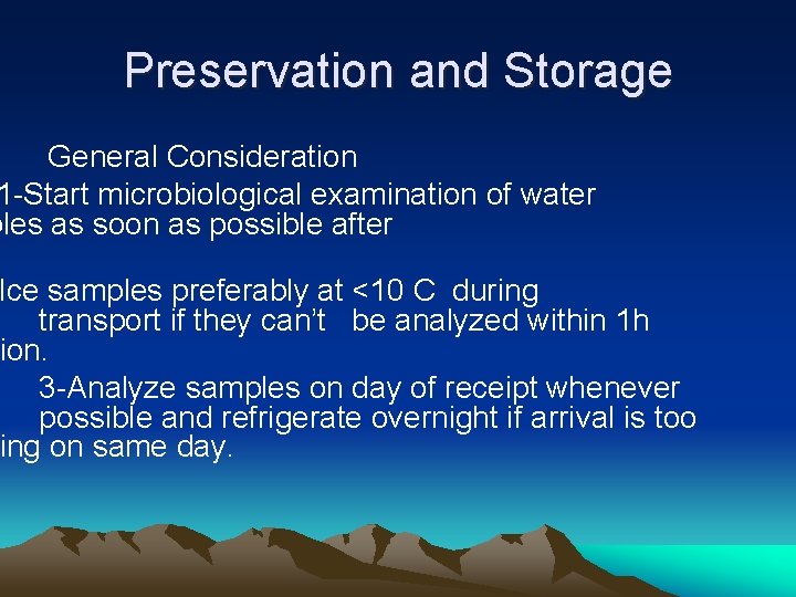Collection and Preservation of Water and Wastewater Samples