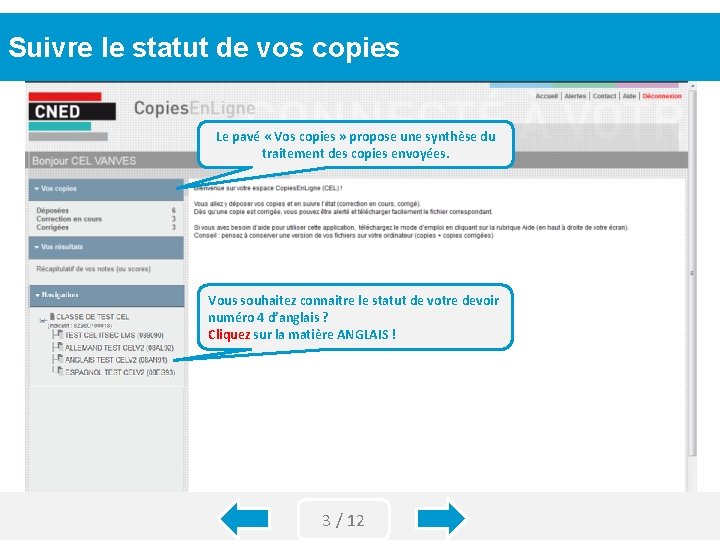 Copies En Ligne CEL TUTORIEL INTERACTIF www cned