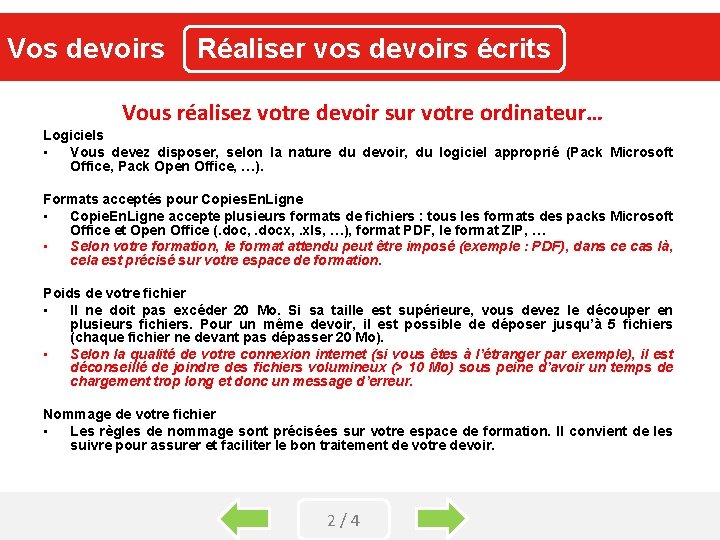Copies En Ligne CEL TUTORIEL INTERACTIF www cned