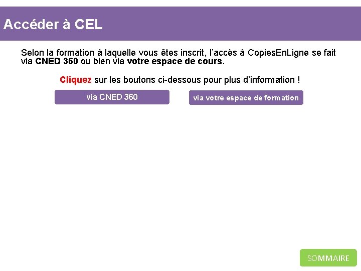 Copies En Ligne CEL TUTORIEL INTERACTIF www cned