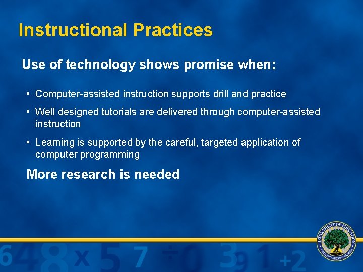 Foundations for Success National Mathematics Advisory Panel National