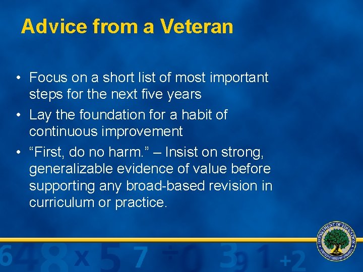 Foundations for Success National Mathematics Advisory Panel National