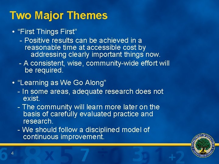 Foundations for Success National Mathematics Advisory Panel National