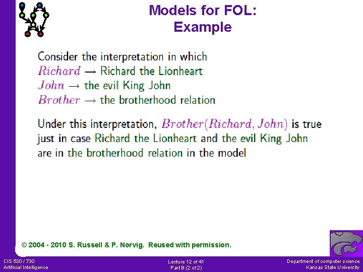 Lecture 12 of 41 FOL Basics FirstOrder Predicate