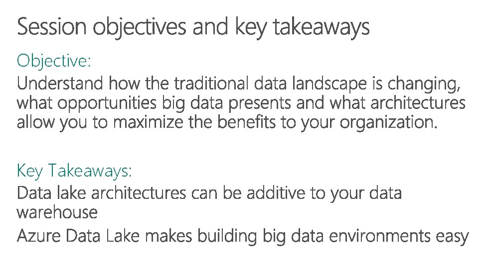 Objective Key Takeaways BI and analytics Dashboards Reporting