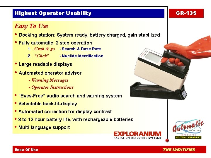 First Level Response Complete Radiation Protection GammaNeutron Search