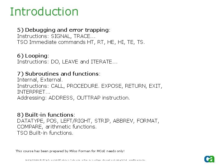 TSO REXX Basic course topic PPT 1 Introduction
