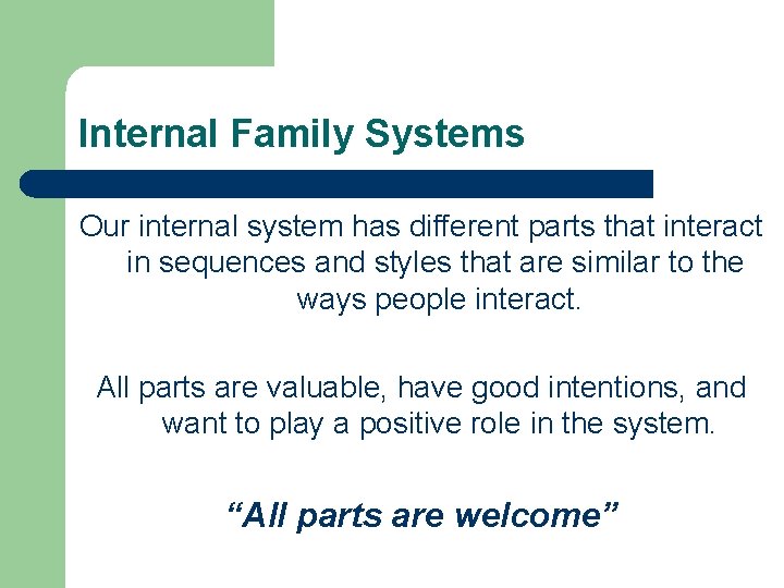 Using Internal Family Systems To Treat Eating Disorders