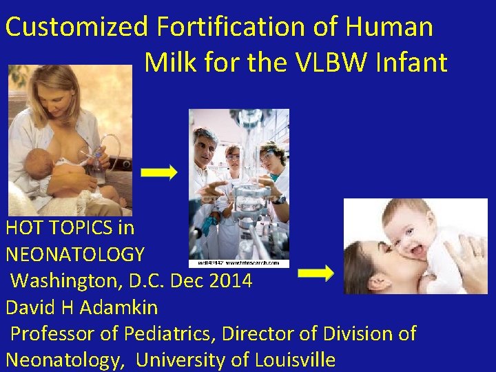 Customized Fortification of Human Milk for the VLBW