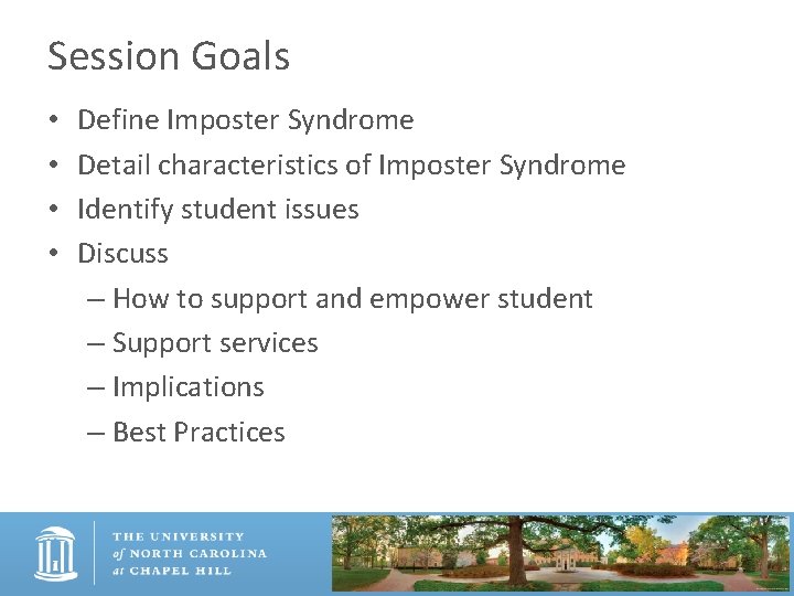 The Impostor Syndrome Helping Students to Face their