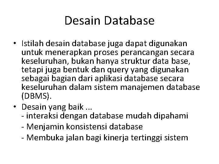 Desain Database Program Pasca Sarjana Magister Sistem Informasi
