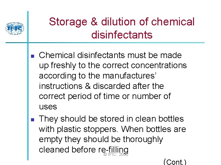 BASIC CONCEPTS IN INFECTION CONTROL Decontamination of equipment