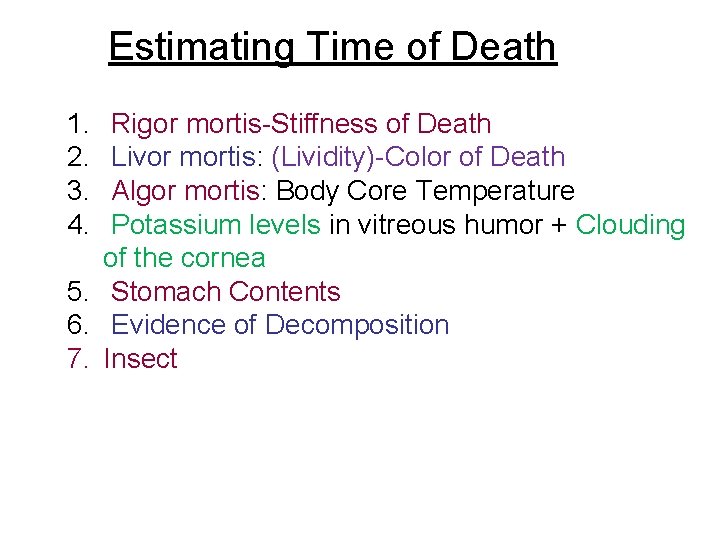 Death Meaning Manner Mechanism Cause and Time How