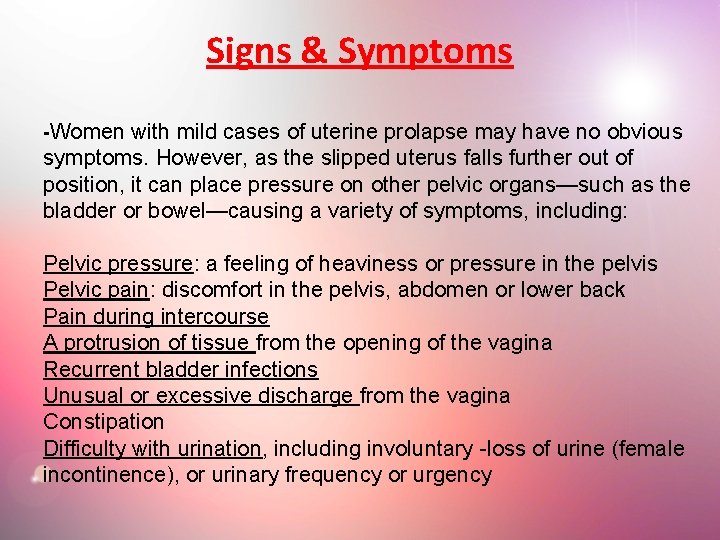 Uterine Prolapse Uterine prolapse dropped uterus is a