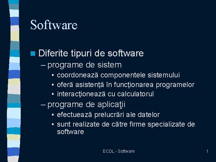 Software n Diferite tipuri de software programe de