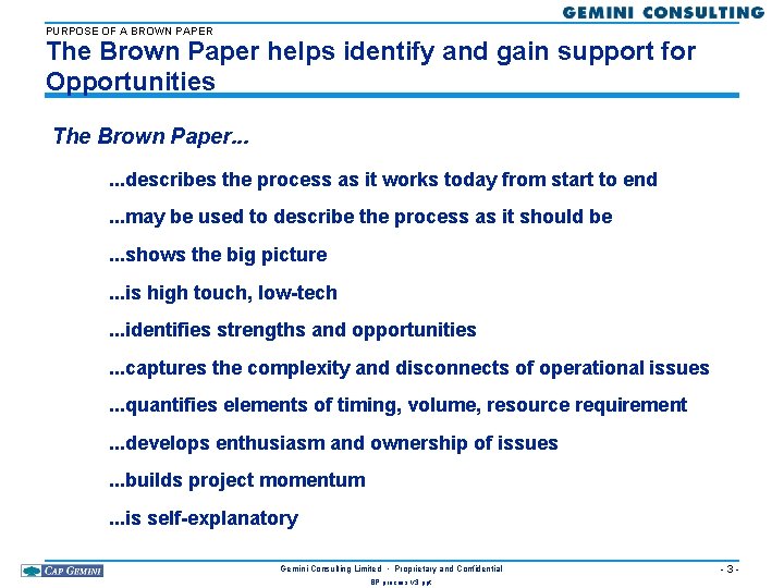 Brown Paper Process Mapping Gemini Skills Workshop July