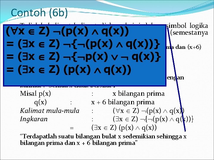 MATERI 4 KALKULUS PREDIKAT KALIMAT BERKUANTOR Predikat 1