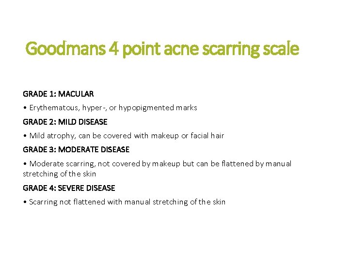 Acne scarring Dr Paul Charlson President British College