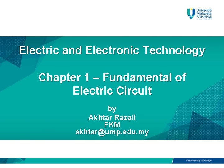 Electric and Electronic Technology Chapter 1 Fundamental of