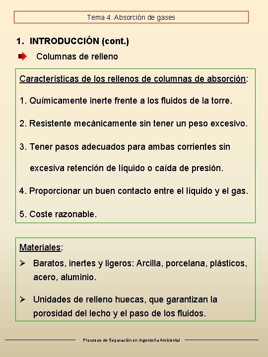 Tema 4 Absorcin de gases TEMA 4 Absorcin