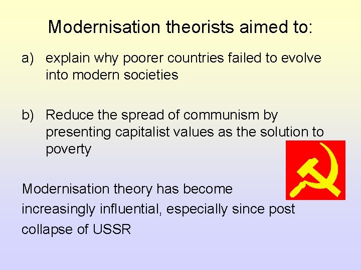 Modernisation theory 02 Adapted from S Moore Introduction