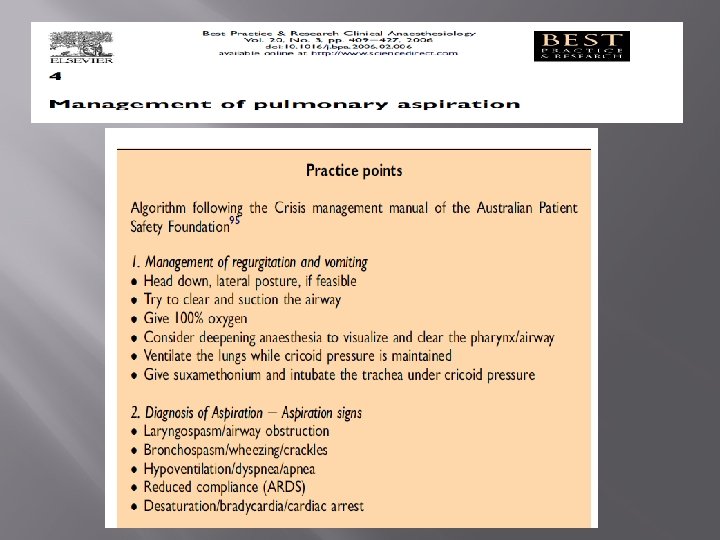 BRONCOASPIRACION SINDROME DE MENDELSON Curtis L Mendelson 1946