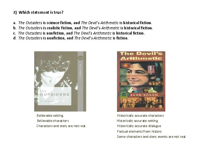 Assessment Analysis The Devils Arithmetic Learn from your