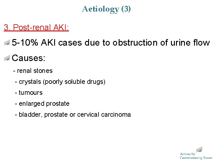 Actions for Commissioning Teams Acute Kidney Injury Prevention