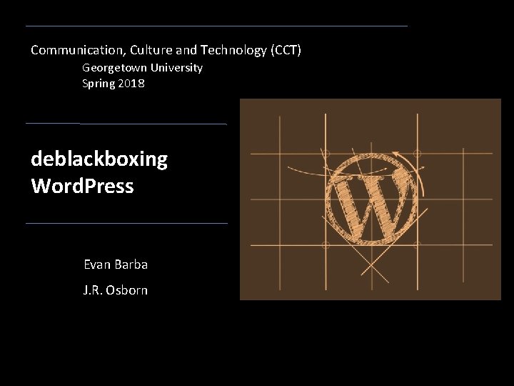 Communication Culture and Technology CCT Georgetown University Spring